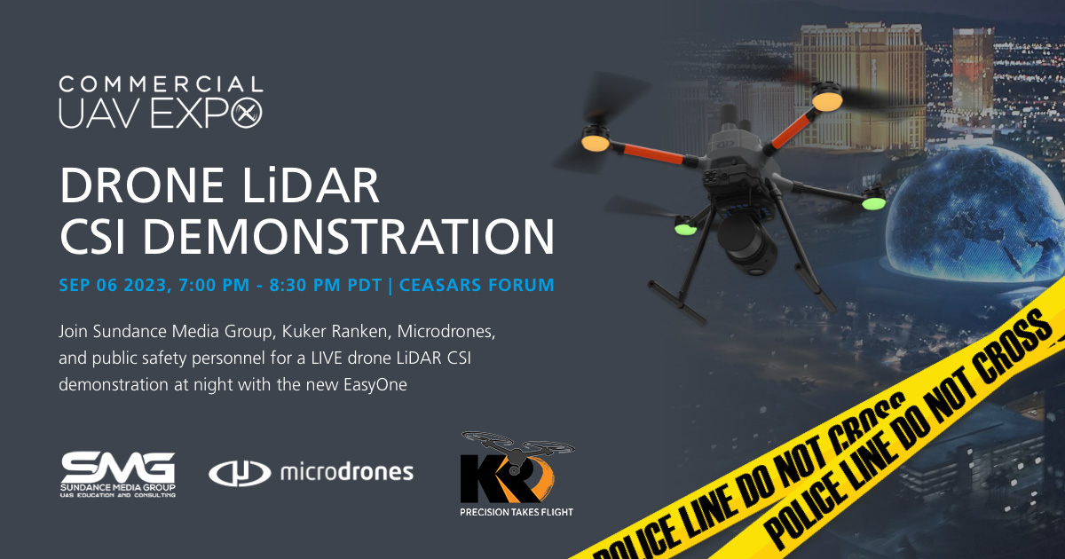 Drone LiDAR CSI Night Demonstration at Com UAV